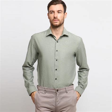 Jual Crow Oxford Chamelon Slimfit Kemeja Lengan Panjang Pria Di Seller