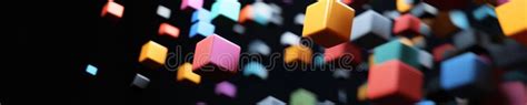 Abstract Pixel Explosion With Colorful Geometry In Motion Stock