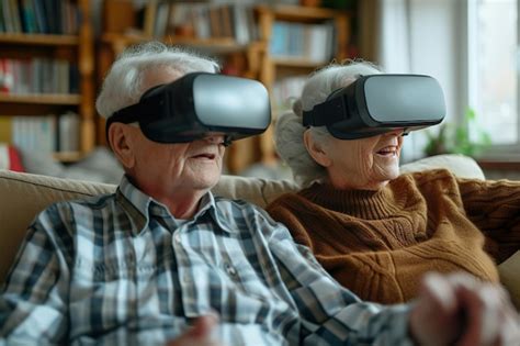 Premium Ai Image Senior Couple Enjoying Virtual Reality Games At Homexa