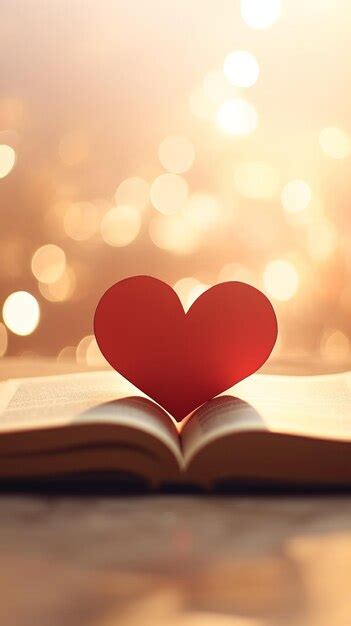 Premium Ai Image An Open Book With A Red Heart On Top Symbolizing