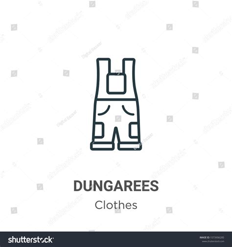 Dungarees Outline Vector Icon Thin Line Stock Vector Royalty Free