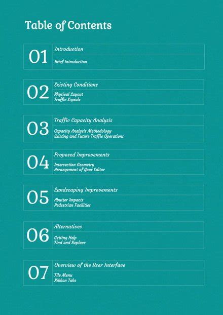 Table Of Contents Template Microsoft Word Polewomega