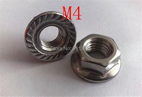 M4 4mm 304 Stainless Steel Flange Nut Nuts And Bolts Fasterner Lock Nut