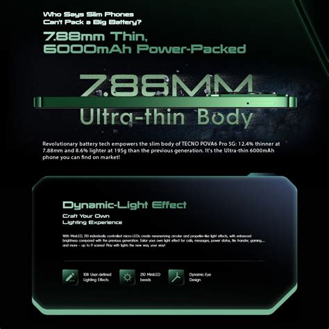 Tecno Pova 6 Pro 5g Smartphone 12gb 256gb Mediatek Dimensity 6080