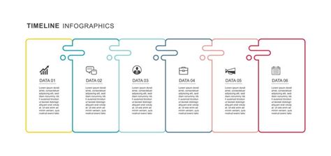 Premium Vector 6 Data Infographics Tab Thin Line Index Template
