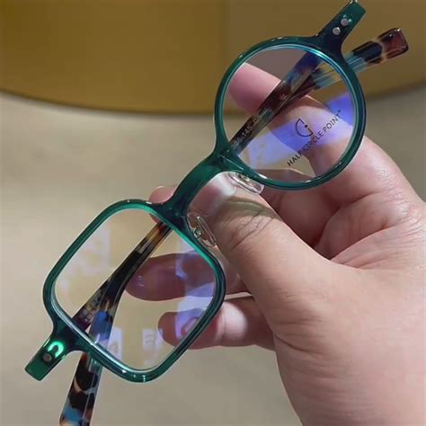 Elklook Green Asymmetrical Blue Light Glasses Round Square Prescription