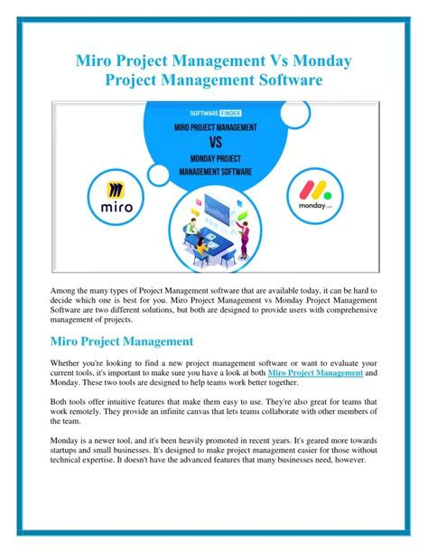 PPT Miro Project Management Vs Monday Project Management Software