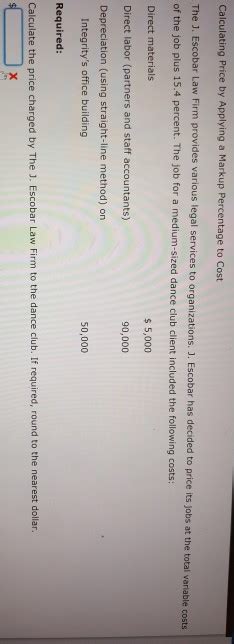 Solved Calculating Price Using A Markup Percentage Of Cost Chegg Com