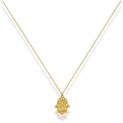 Naszyjnik łańcuszek pozłacany srebro zawieszka hamsa ręka dłoń id 878 Francow Jewelry