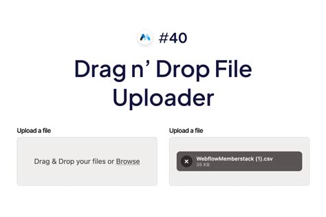 webflow showcased drag n drop file uploader