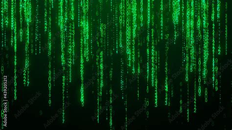 Digital Background Green Matrix Matrix Style Program Stream Of