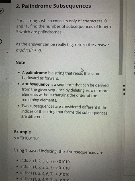 Solved Mod Note A Palindrome Is A String That Reads Chegg