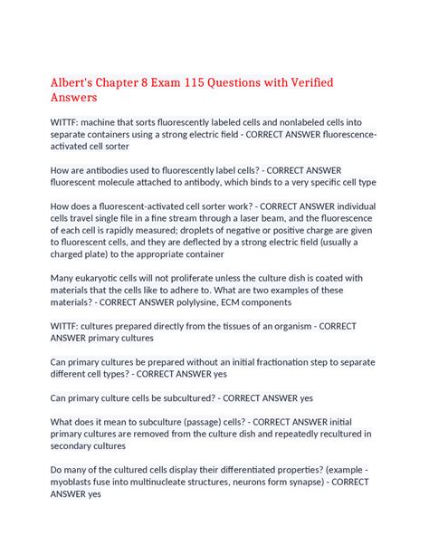 Alberts Chapter 8 Exam 115 Questions With Verified Answers100correct