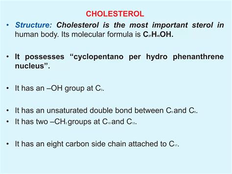 Cholesterol Strcture And Function Pptx