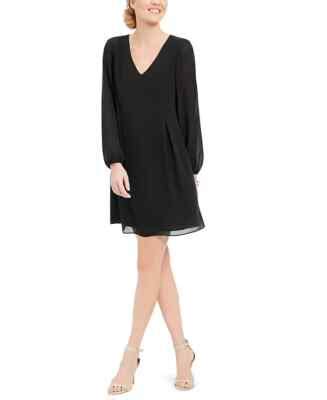 Inc International Concepts Womens Black Tie Bow Back Mini Shift Dress