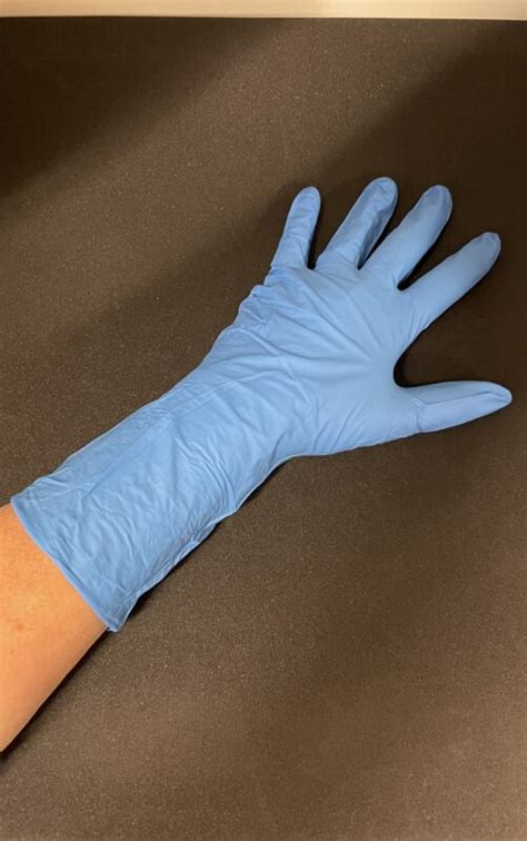 Long Cuff Blue Nitrile Examination Gloves Large Lab Manchester