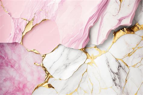 Fundo De Mármore Rosa Branco E Dourado Textura De Pedra De Mármore De