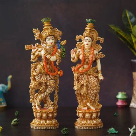 Hindu Lord Radha Krishna Statue Radhika Madhav Sculpture Gopal Gopi