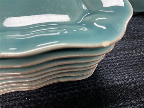 Lot 15 Pottery Barn Small Turquoise Plates