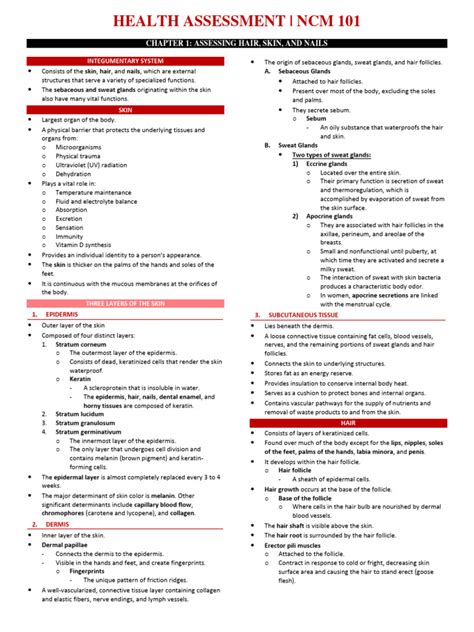 Assessing Skin Hair And Nails Pdf Skin Epidermis