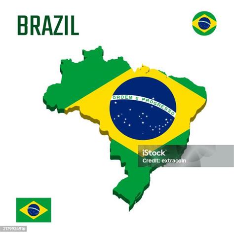 깃발이 있는 3d 브라질 지도 그림자가 있는 브라질의 3차원 지도 0명에 대한 스톡 벡터 아트 및 기타 이미지 0명 3차원