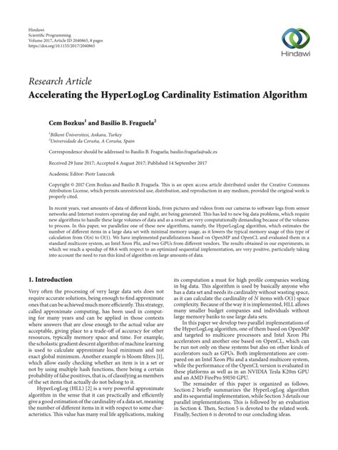 Pdf Accelerating The Hyperloglog Cardinality Estimation Algorithm