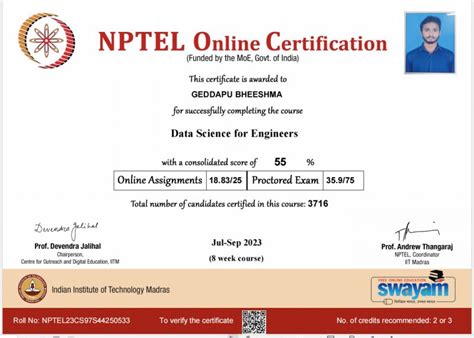Completed Data Science For Engineers Course Bheeshma Geddapu Posted