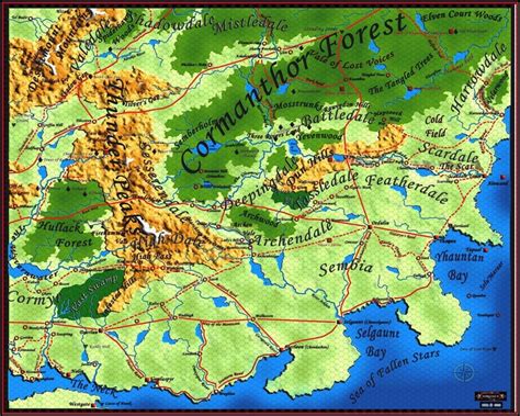 Faerun Dalelands Forgotten Realms Map In Png Format W Numbered