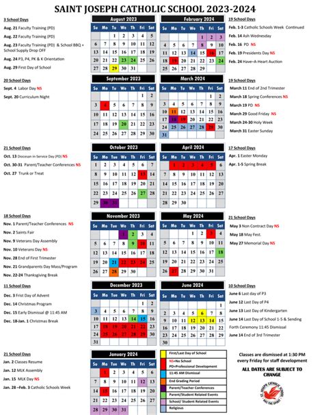 St Josephs Catholic School Calendar Kara Eleonora