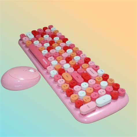 Limited Edition Deep Rose Retro Typewriter Keyboard And Mouse Combo