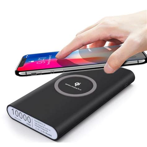 Power Bank Qi Wireless Charging Pad Port A Mah Black
