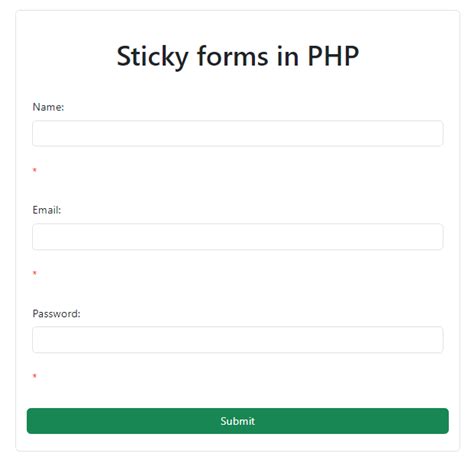 How To Create A Sticky Form In Php Pdo