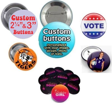 Custom 225 And 3 Inch Pinback Buttons Sayings Special Occasions Photos Logos Etsy