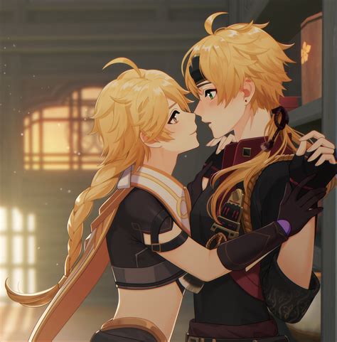 Aether And Thoma Genshin Impact Drawn By Pinchi Danbooru