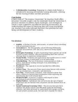 The Anxious Generation Jonathan Haidt Pd Book Study Outline