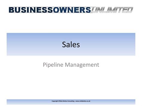 Managing Your Sales Pipeline Pdf