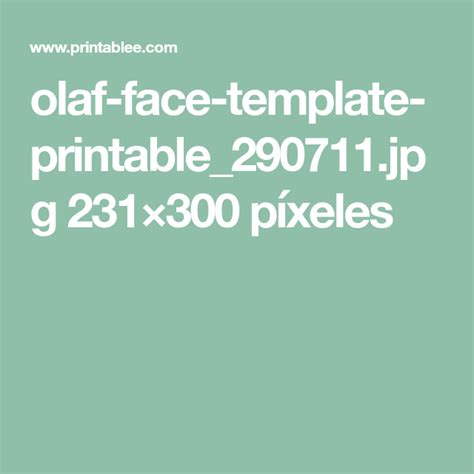 Olaf Face Template Printable