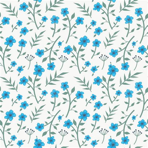 Background Pola Biru Mulus Bermotif Bunga Ilustrasi Peony Flora