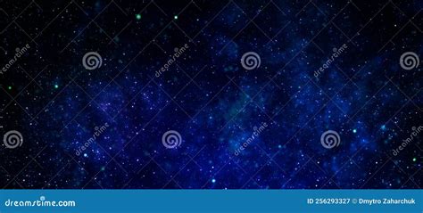 Panoramic Looking Into Deep Space Dark Night Sky Full Of Stars The