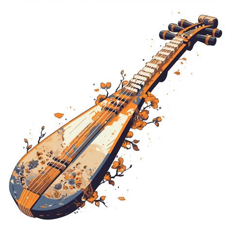 Strings Of The Gayageum Instrument Premium AI Generated Vector