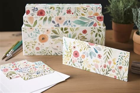 Premium AI Image Create A Set Of Watercolor Floral Patterned