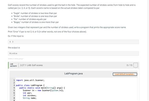 Solved Golf Scores Record The Number Of Strokes Used To Get Chegg