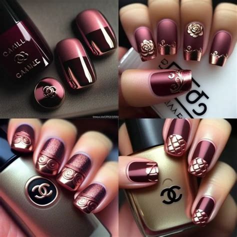 The Seductive Allure Of Rose Gold Burgundy Nails Nailkicks