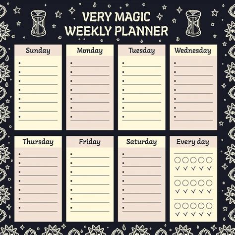 Premium Vector Magical Weekly Task Planner School Schedule On Week