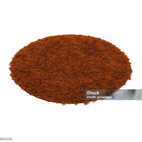 흰색 배경 3d 렌더링에 갈색 둥근 솜 털 부드러운 양모 카펫 0명에 대한 스톡 사진 및 기타 이미지 0명 3차원 형태 갈색 Istock