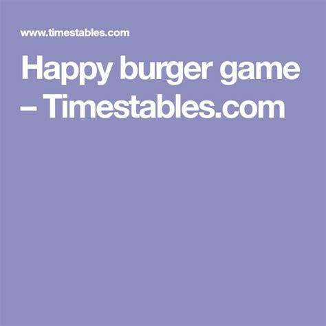 Happy Burger Game Burger Games Burger