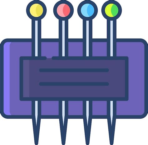 Premium Vector Machine Needles Linear Color Illustration