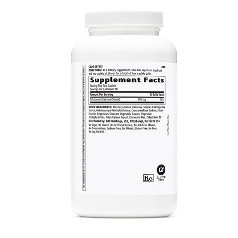 Gnc Calcium Citrate Vegetarian Caplet 180s Vitamins And Supplements Watsons Singapore