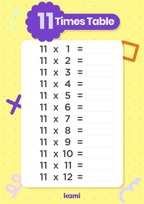 Multiplication Worksheet 11x For Teachers Perfect For Grades 2nd