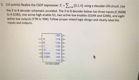 Solved 5 10 Points Realize The Csop Expression F Ev